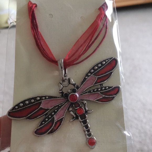 Jewelry | Dragonfly Red Crystal Necklace | Poshmark